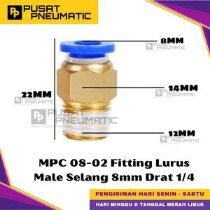 Jual MPC 8-02 One Touch Male Thread Straight Fitting Slip Lock Socket ...