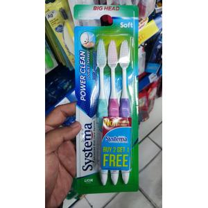 Jual Systema Sikat Gigi Power Clean Kemasan Ekonomis Isi 3 - Regular ...