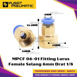 Jual MPCF 6-01 One Touch Female Thread Straight Fitting Slip Lock ...