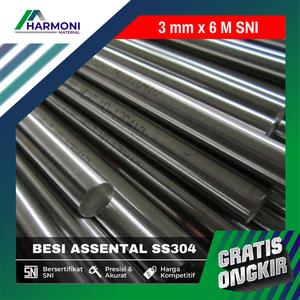 Jual Besi AS SS304 3 mm Panjang 6 Meter SNI Assental AS Stainless Steel ...