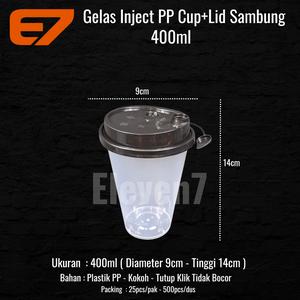 Jual PP Cup Injection Datar 400ml (Cup + Lid + Stopper) - Gelas Plastik ...