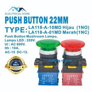 Jual PUSH BUTTON ILLUMINATED MUSHROOM HEAD (SPRING RETURN) 22MM OTTO ...