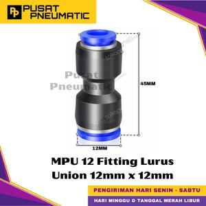 Jual MPU 12 One Touch Union Straight Fitting Slip Lock Socket Push In ...