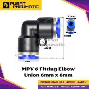 Jual MPV 6 One Touch Union Elbow Fitting Slip Lock Socket Push In ...