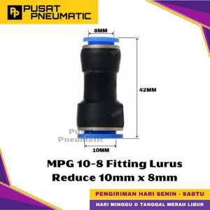 Jual MPG 8-10 One Touch Reducer Straight Fitting Slip Lock Socket Push In Connector Nipple Nepel ...