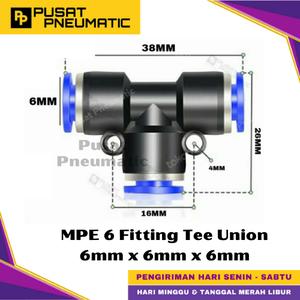 Jual MPE 6 One Touch Union Tee Fitting Slip Lock Socket Push In ...