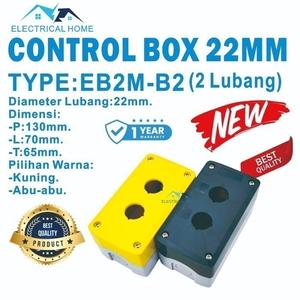 Jual Control Box Push Button 22mm 2 Lubang Abu-abu / Kuning MODEL BARU ...