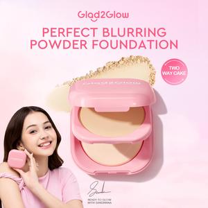 Promo 【NEW LAUNCH】Glad2Glow Perfect Blurring Powder Foundation two way cake TWC Primer Skin Tint ...
