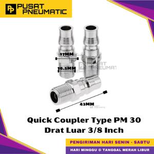 Jual PM 30 Air Quick Release Joint Coupling Coupler Male Connector Compressor Drat Male 3/8 ...