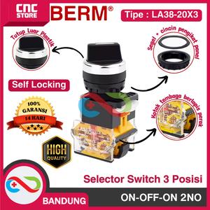 Jual Selector Switch 3 Posisi 22mm LA38-20X3 ON-OFF-ON 2NO LA39 SAKLAR PUTAR PANEL POWER SWITCH ...