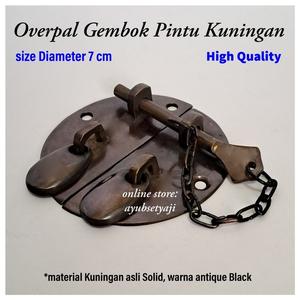 Jual Gembok pintu Kuningan Antik Bundar Polos D 7cm Overpal Bundar 01 ...