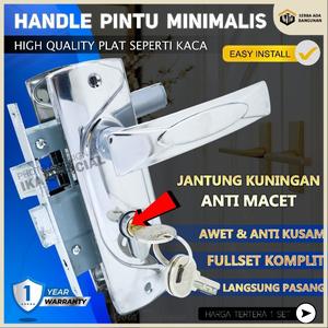 Jual GAGANG KUNCI PINTU / HANDLE PLAT KECIL PINTU KOMPLIT UKURAN KECIL ...