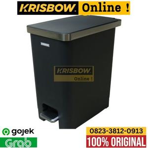 Jual Krisbow 30 ltr Tempat Box Kotak Wadah Sampah Pedal Injak Soft Close Slim Frsbs30Bk - Hitam ...