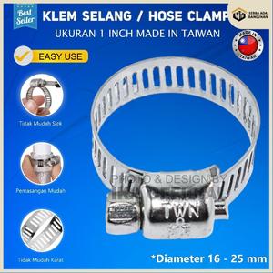 Jual KLEM SELANG / HOSE CLAMP 1” MADE IN TAIWAN BAGUS KUAT MURAH / Klem ...