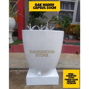 Jual BAK MANDI GENTONG AIR MINIMALIS MODEL TERASO CAPSUL PUTIH TYPE 50 ...