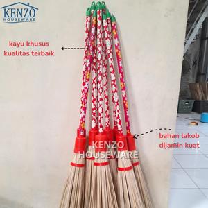 Jual Sapu Lidi Halaman Tebal Sapu Taman Rumput Gagang Bambu Panjang ...