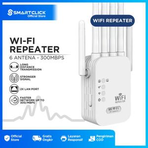 Promo Wi Fi Repeater Wireless Extender Range 6 Antena 300 Mbps LAN Port ...