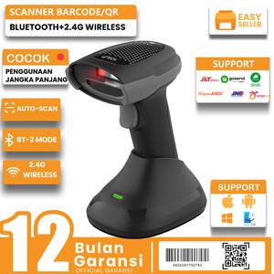 Promo Barcode Scanner Cordless 1D+2D 2025 Terbaru Support Wireless ...