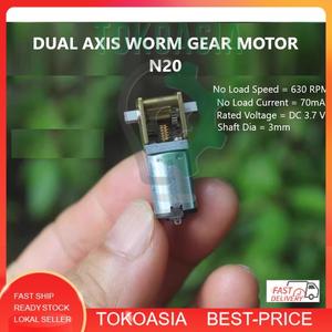 Jual New worm gear N20 dual axis motor self locking motor - Kota ...