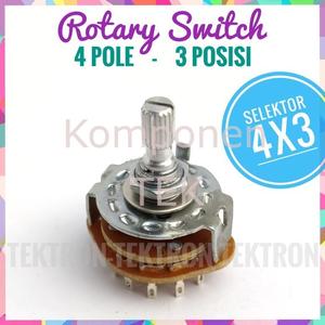 Jual Rotary Selector Switch 16pin 4 Pole 3 Posisi Selektor Putar 4x3 ...