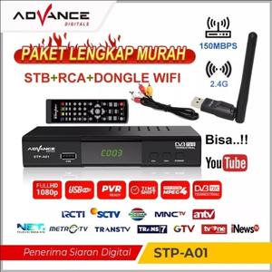 Jual Advance Set Top Box TV Digital Receiver STB TV BOX+Dongle Wifi ...