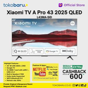 Jual Xiaomi Mi TV A Pro 43" 2025 4K QLED 60Hz Google TV Smart TV Dolby Audio Garansi Resmi ...