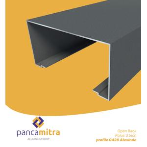 Jual Alumunium Open Back Polos 3 Inch prifile 0428 Alexindo - Silver ...