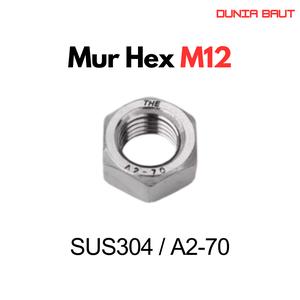 Jual SS304 Mur M12 / Mur Stainless M12 / Hex Nut M12 SUS304 / A2-70 ...