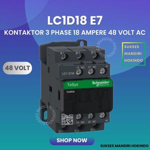 Jual Kontaktor 3P 18A 3 Phase 18 Ampere Coil 48Volt AC 3 Pas 18 Amper ...