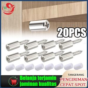 Jual 20 buah Paku Sekrup Partisi Kaca Lemari Kabinet Dengan Selongsong ...