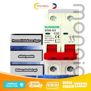 Jual 2P DC 1000V Circuit Breaker PV Solar Panel PLTS Sakelar Baterai ...