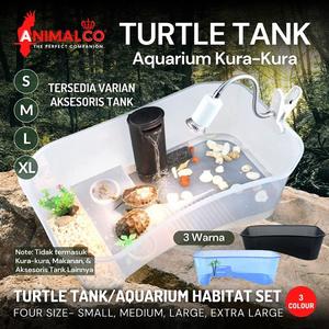 Jual Turtle Tank Akuarium Kura Air Darat Basking Vivarium Kandang Ember Bak Torto Kura Aquarium ...