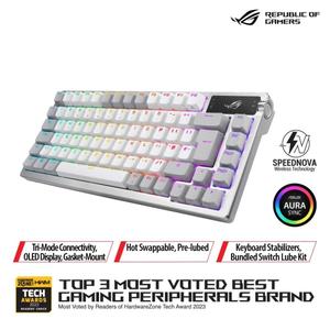 Jual ASUS ROG Azoth 75 Moonlight White Wireless DIY Custom Gaming ...