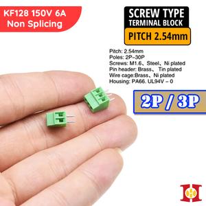 Jual KF128 2.54mm Pitch PCB Screw Wire Terminal Block Blok Kecil Mini Connector Kabel 2P 3P 4P ...