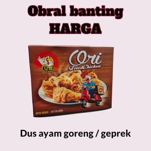 Jual (50 Pcs) Box Dus Ayam Goreng / KEMASAN KFC / DUS AYAM GEPREK ...