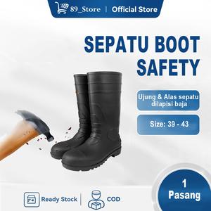 Promo SEPATU BOOT PRIA WANITA SAFETY SEPATU BOOT KARET JEEP HITAM ...