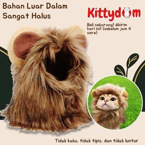 Jual KITTYDOM Pet Cap Lion Hair Topi Kucing Bulu Motif Wig Rambut Singa ...