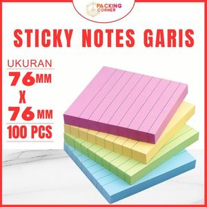 Jual Sticky Notes Memo 76x76 Garis Penanda Pengingat Kertas Buku Tempel ...