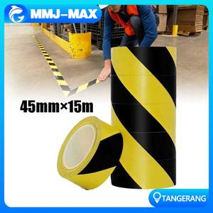 Jual 45mmx15m 45mmx33m Police Line Lakban Lantai Kuning Hitam Safety ...