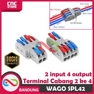 Promo TERMINAL CABANG 2 TO 4 KABEL KONEKTOR SPLITTER 2-4 LT 422 WAGO ...