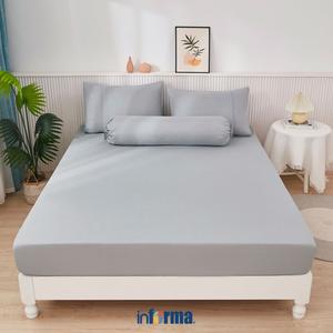 Promo Informa 120X200 Cm Set 3 Pcs Seprai Microfiber - Abu-Abu - Kota ...