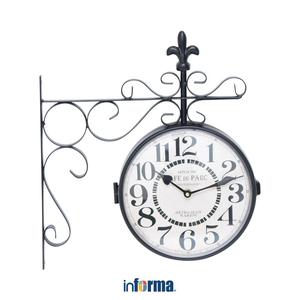 Jual Informa 36X40 cm Jam Dinding 2 Sisi Q189153 - Hitam Wall Clock Jam ...