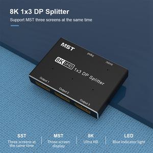 Jual Displayport 8K 1X3 DP Splitter 8K 60Hz 4K 120Hz MST SST Hub ...