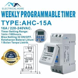 Jual Weekly Programmable Timer Switch Otomatis AHC-15A Programmable 16 ...