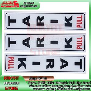 Jual Papan Akrilik Stiker Petunjuk Tarik Sign Board Penanda Tulisan ...