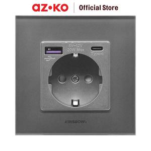 Jual Krisbow Stop Dinding Glass Frame - Silver/Abu-Abu Wall Socket ...