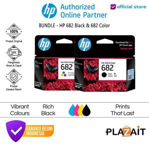 Jual Ink Cartridge - HP 682 Black & 682 Tricolor Original & Baru - 682 ...