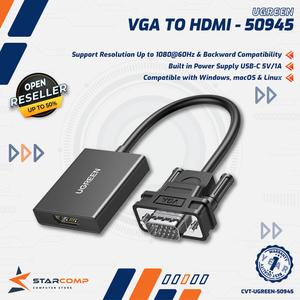 Jual UGREEN 50945 Adapter Converter VGA Male To HDMI Female UGREEN HD ...