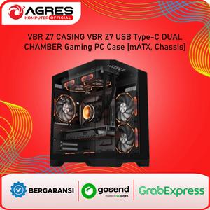 Promo VBR Z7 CASING VBR Z7 USB Type-C DUAL CHAMBER Gaming PC Case [mATX ...