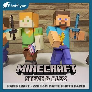 Jual DIY Papercraft (Kertas lembaran pola) - Minecraft Steve & Alex ...